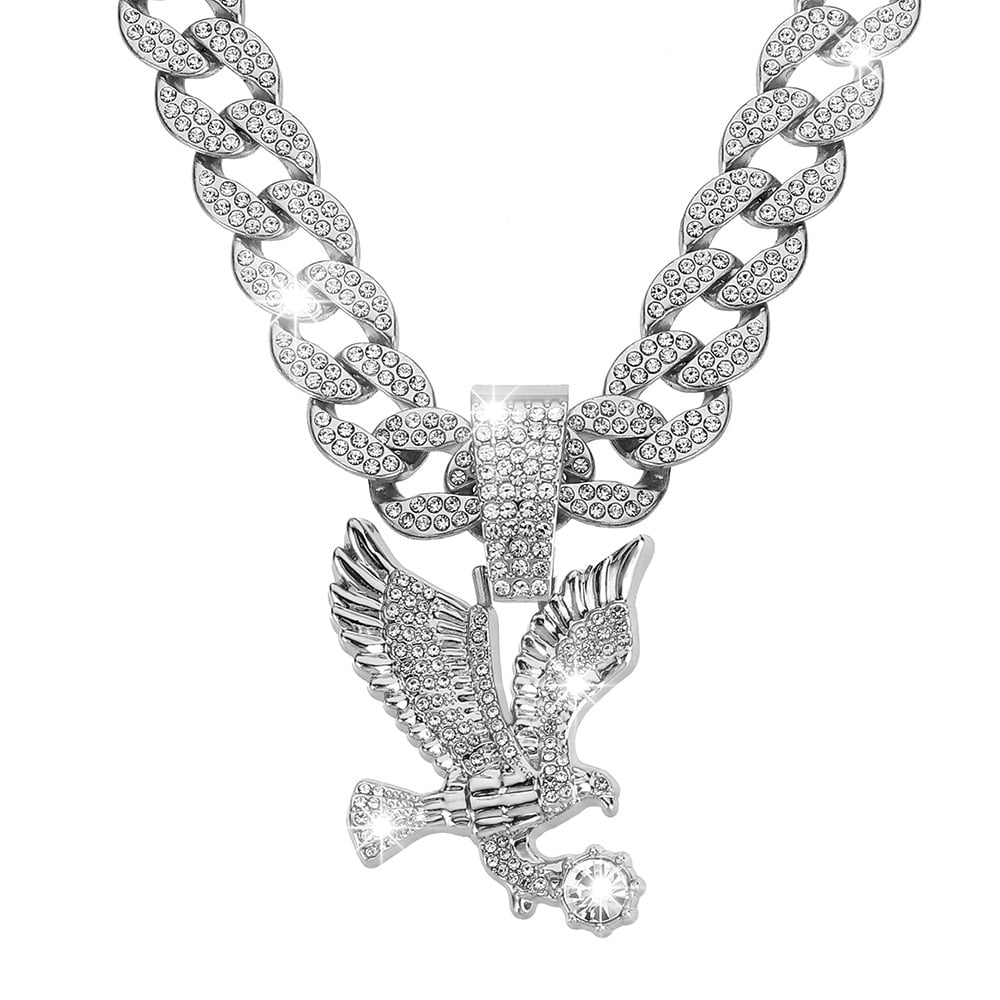 Miami Necklaces Cuban Pedant Necklace, Iced Out Bling Diamond Jewelry ...