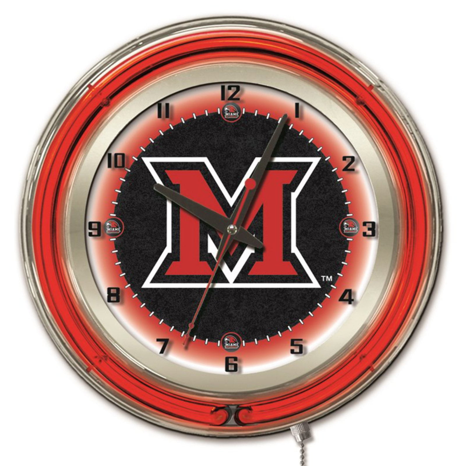 Miami University RedHawks 19" Neon Wall Clock - Walmart.com