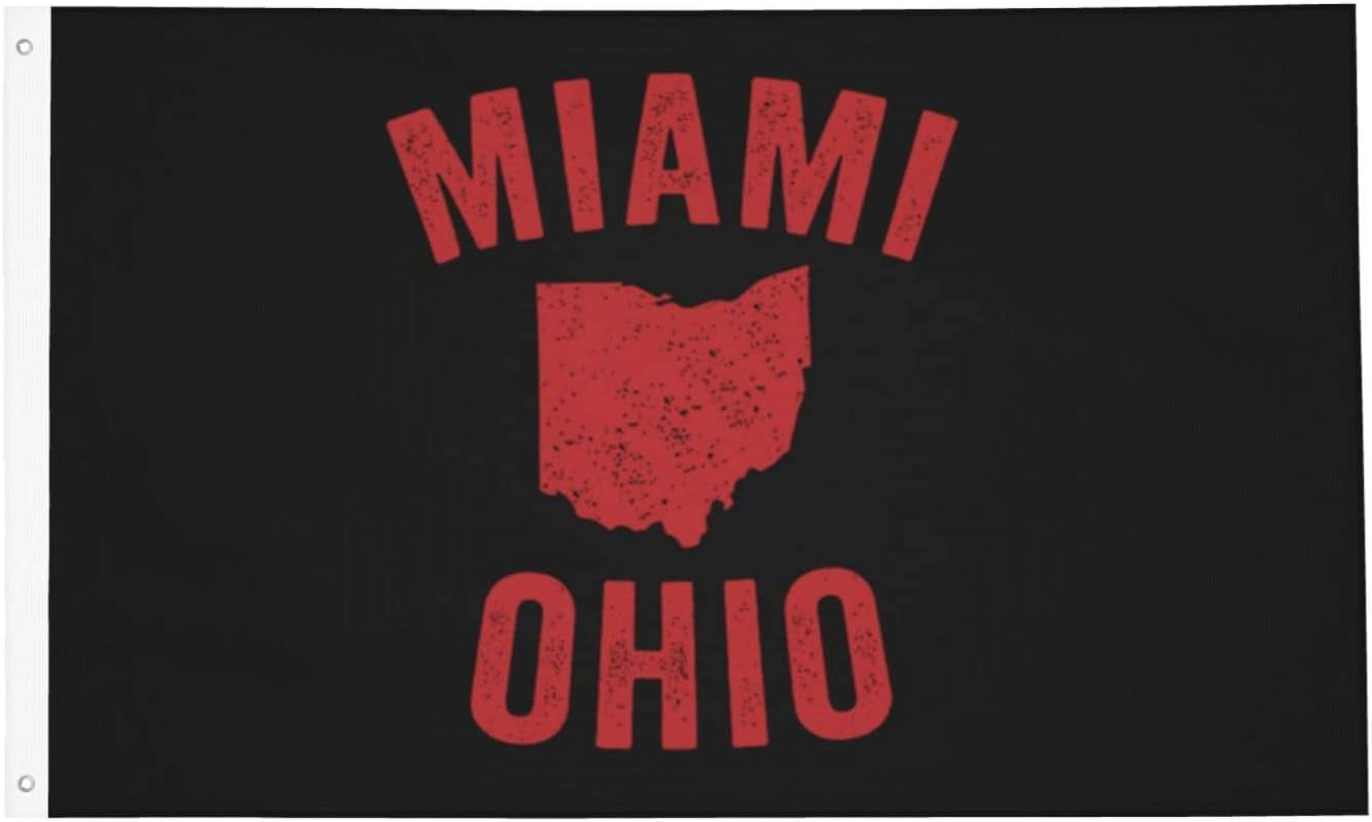 Miami Ohio Oxford Ohio Map Of Ohio With Distressed Banner With Metal ...