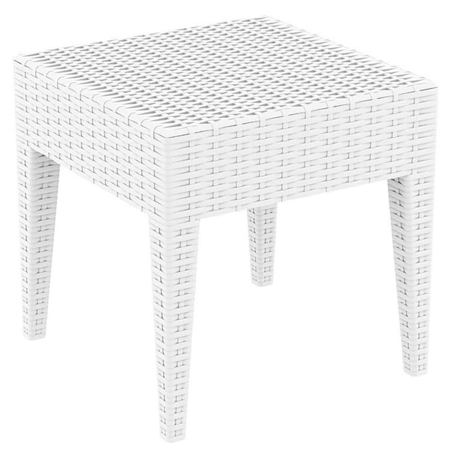 Miami Square Resin Patio Side Table in White, Grade - Walmart.com