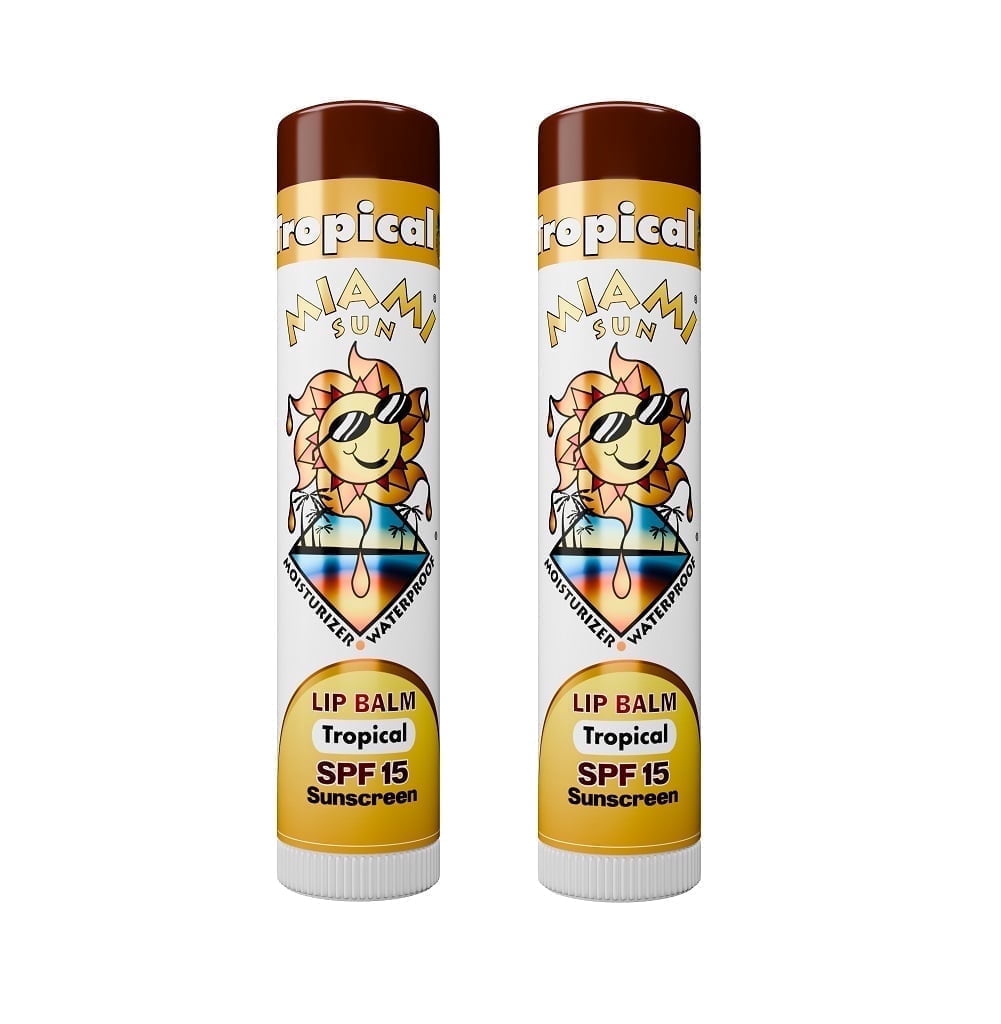 Miami Sun Lip Balm Tropical Flavor SPF15 (2) - Walmart.com