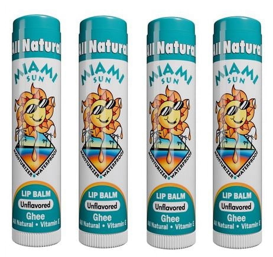 Miami Sun Unflavored Moisturizing Lip Balm with Ghee, Avocado Oil and ...
