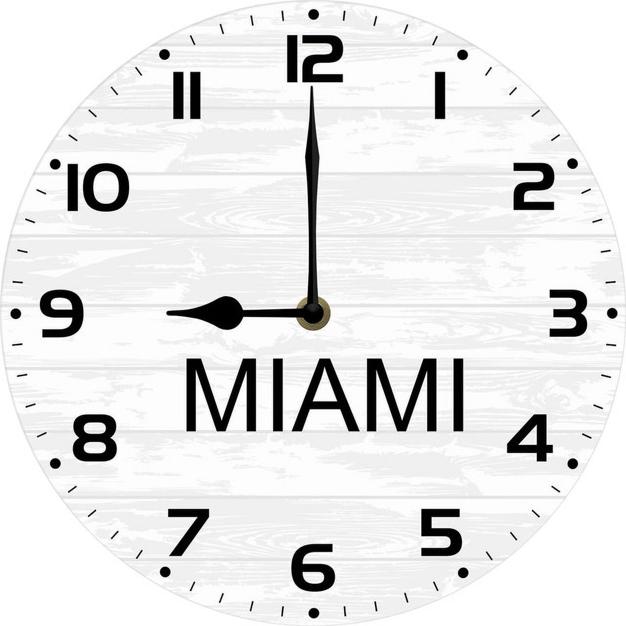 Miami TIME Wall Clock World Time Zone Clock Office Business 10 Inch ...