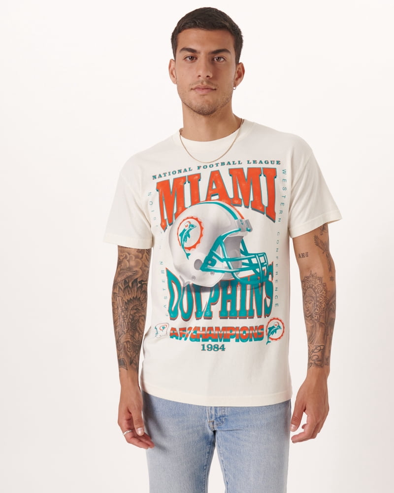 Miami Team Dolphin Football Graphic Tee Design Shirt, Size L, Tee Sand ...