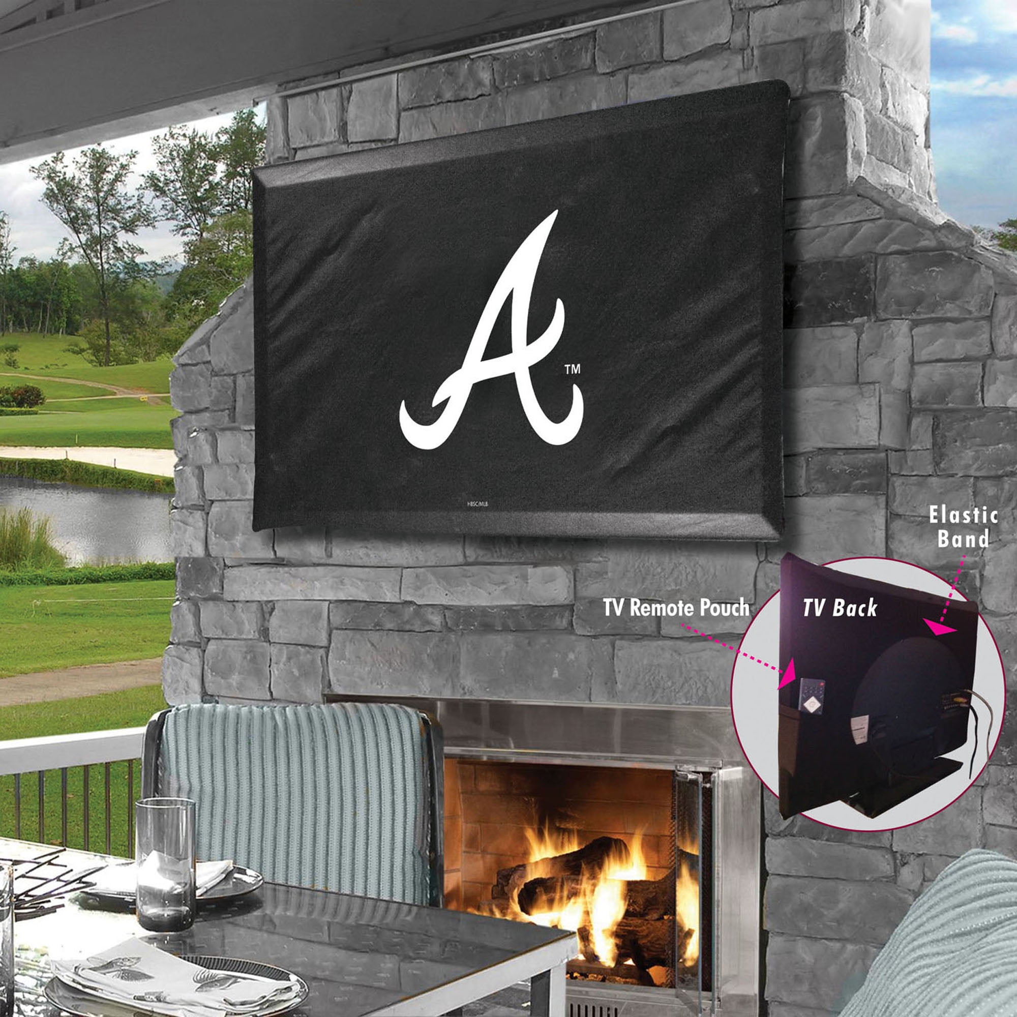 Black Atlanta Braves 46" x 28" TV Cover - Walmart.com