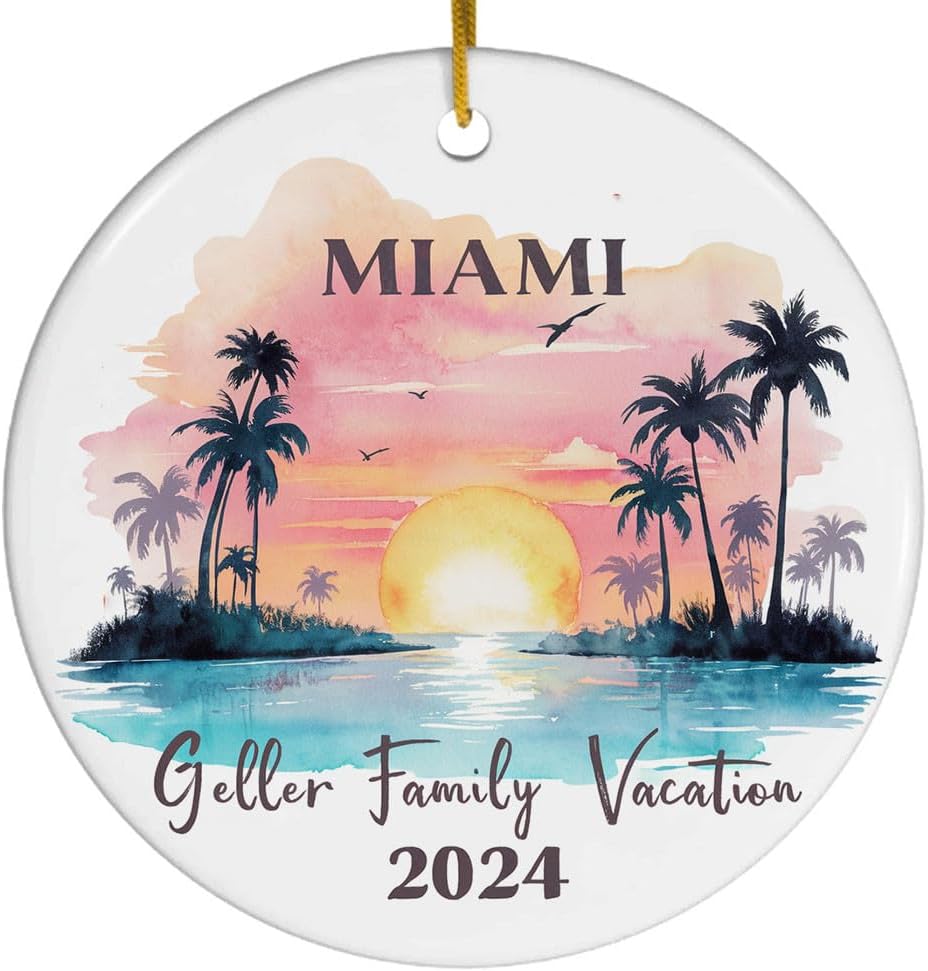 Miami Vacation Ornament, Miami Ornament, Christmas Ornaments, Miami ...