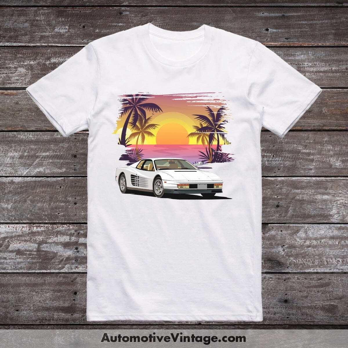 Miami Vice Ferrari Testarossa Famous Car T-shirt - Walmart.com