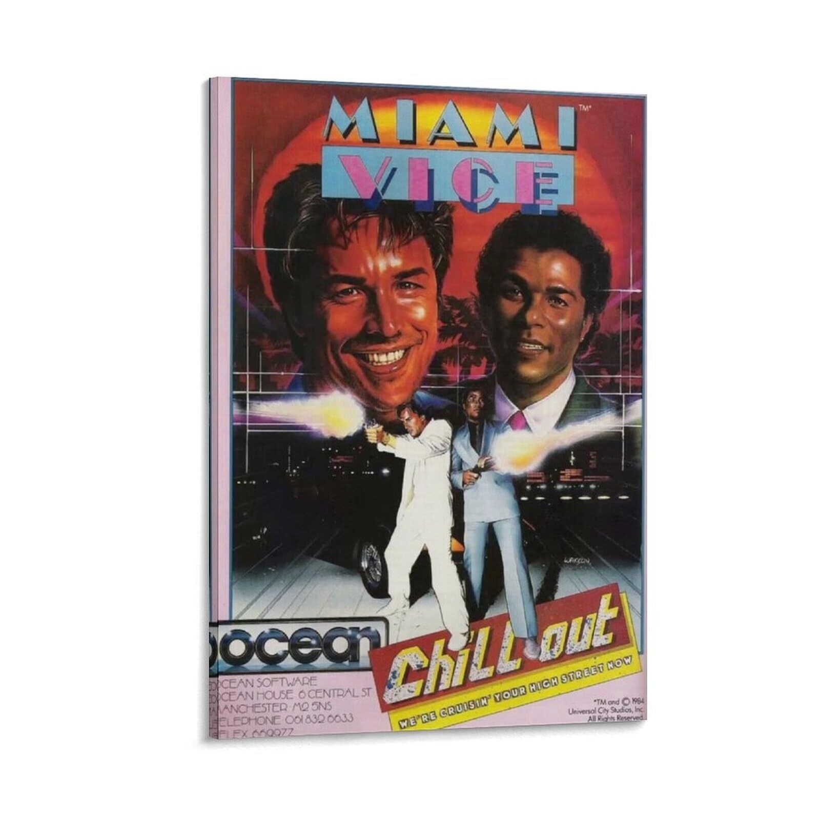 Miami Vice Movie Poster Neon City Nightscape Posters Wall Art Painting ...