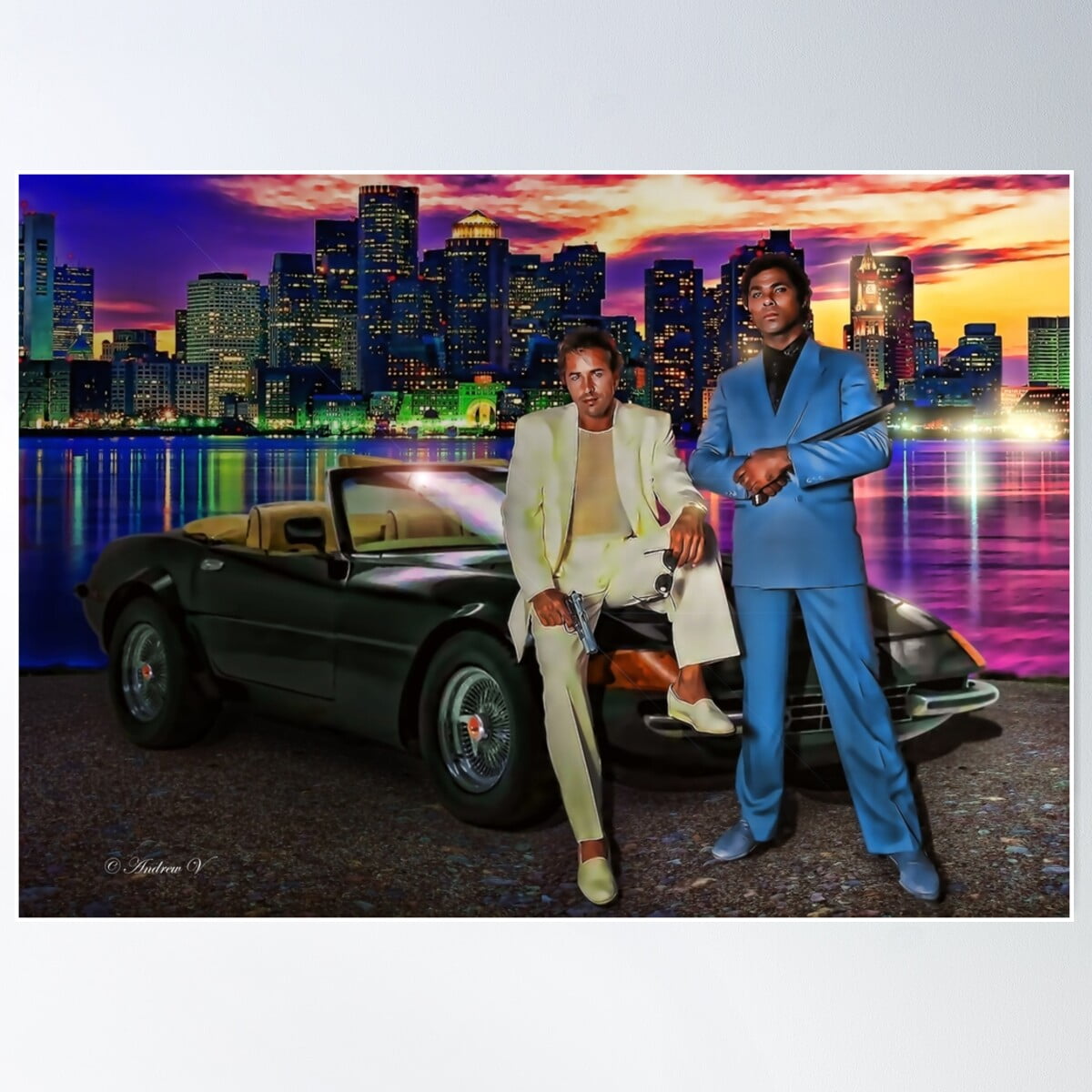 Miami Vice Poster Wall Art, Modern Wall Decor For Living Room Bedroom ...