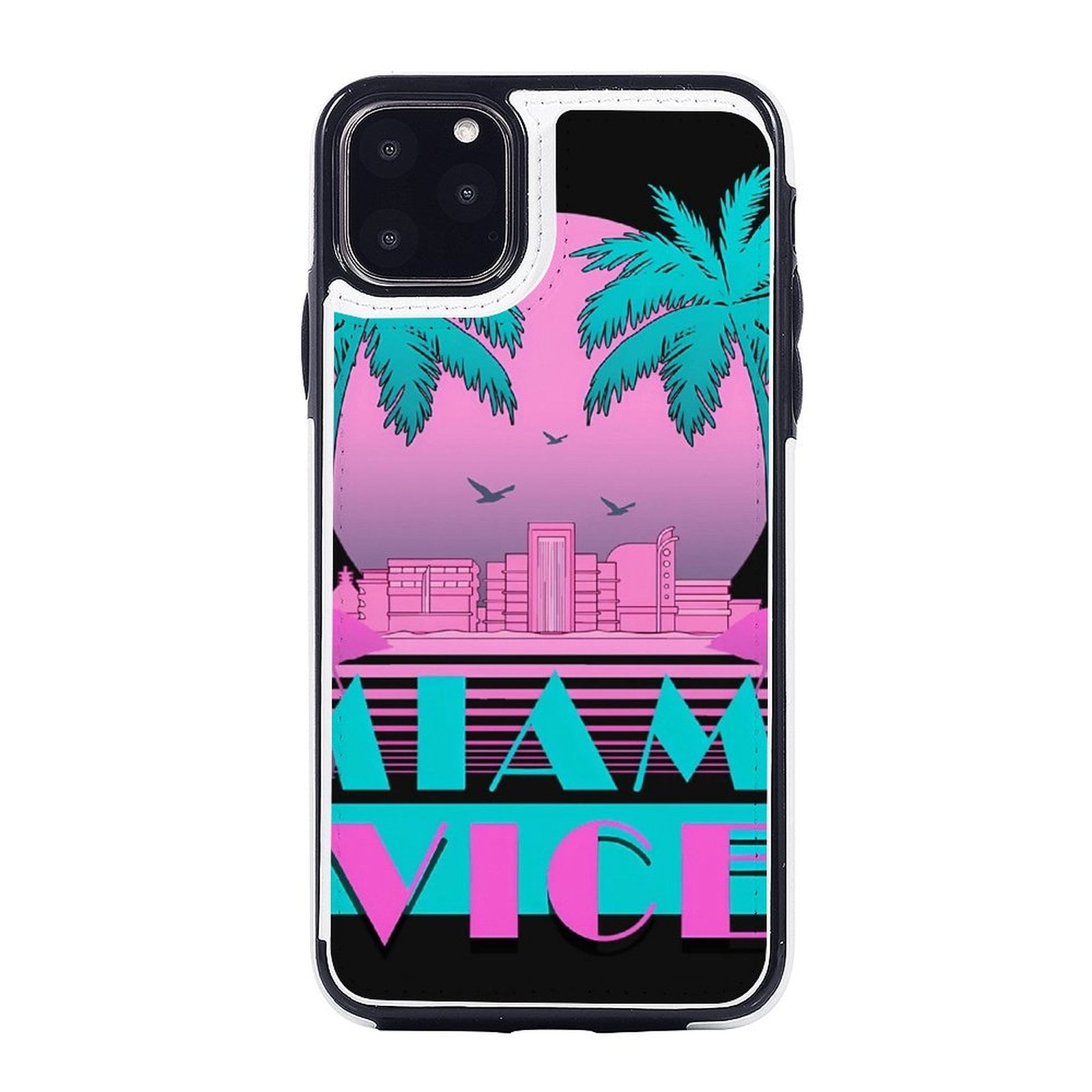 Miami Vice - Retro 80s Leather Wallet Case for iPhone 16 15 14 13 12 11 ...