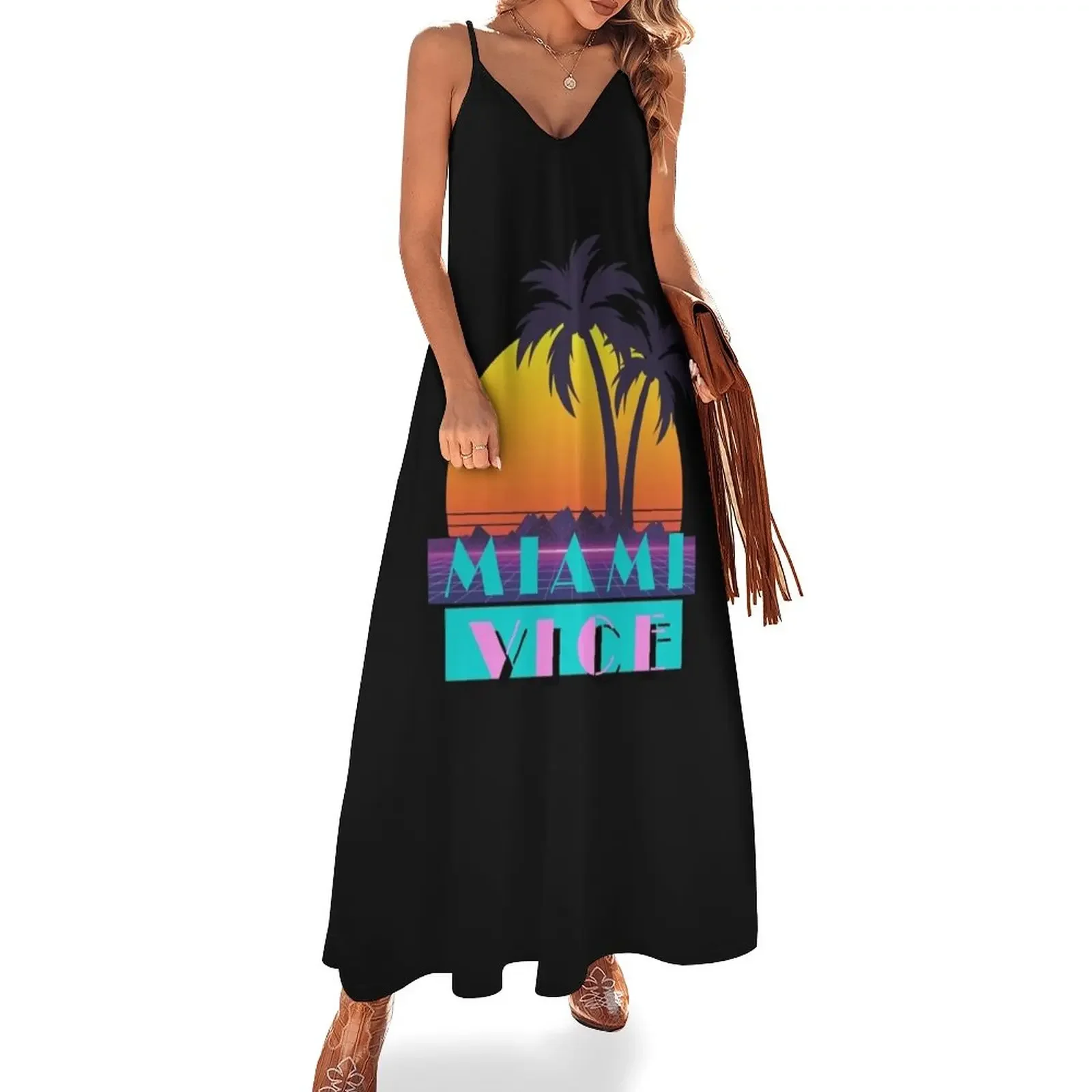 Miami Vice Retro Sleeveless Dress Women dresses summer dress summer ...