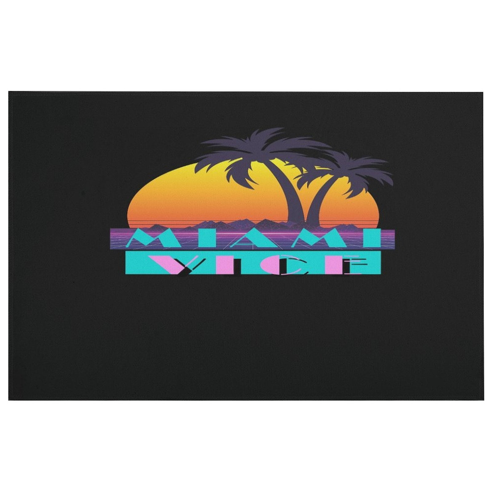 Miami Vice Retro Sunset Adult Home Decor Bedroom Living Room Crystal ...