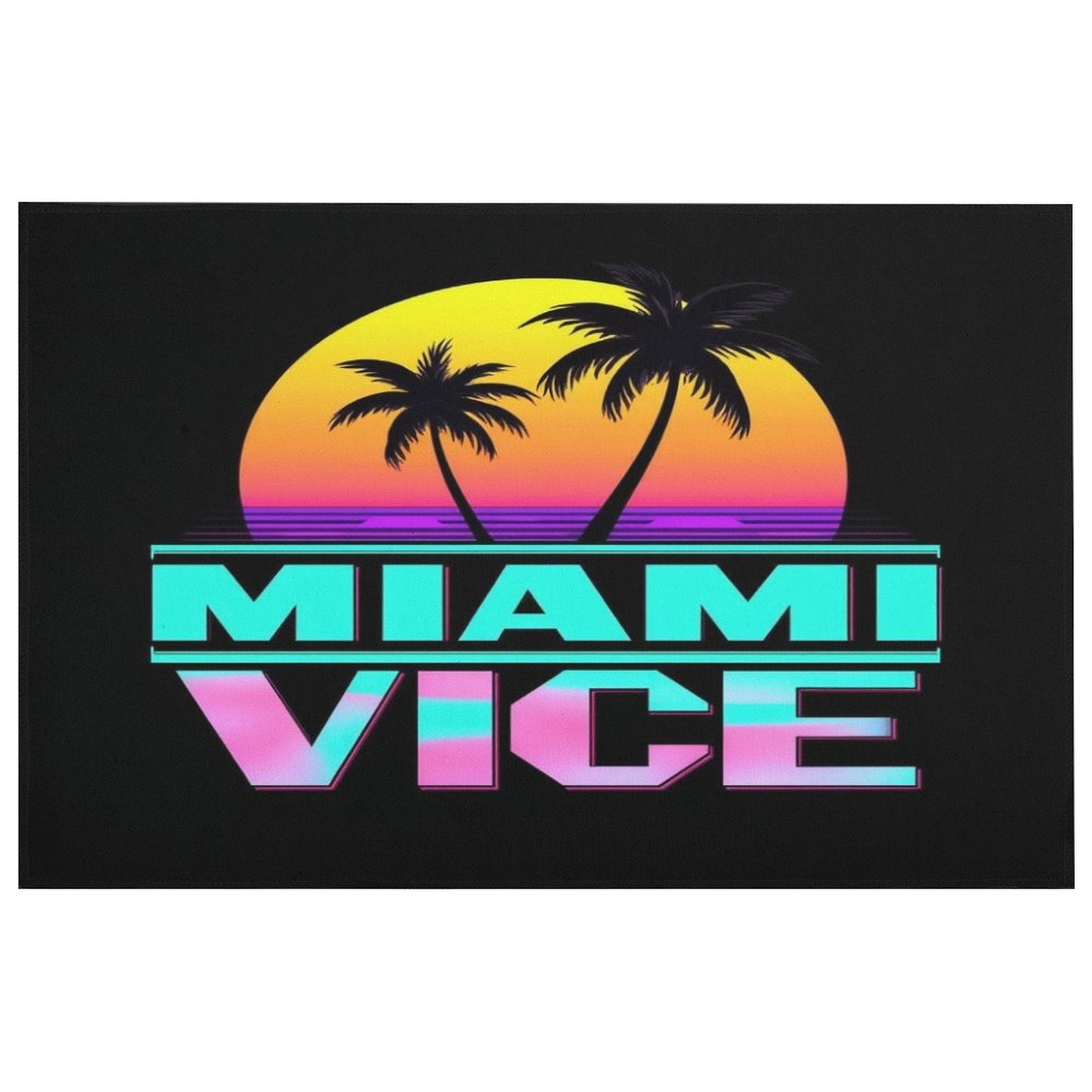 Miami Vice Retro Sunset Adult Home Decor Bedroom Living Room Crystal ...