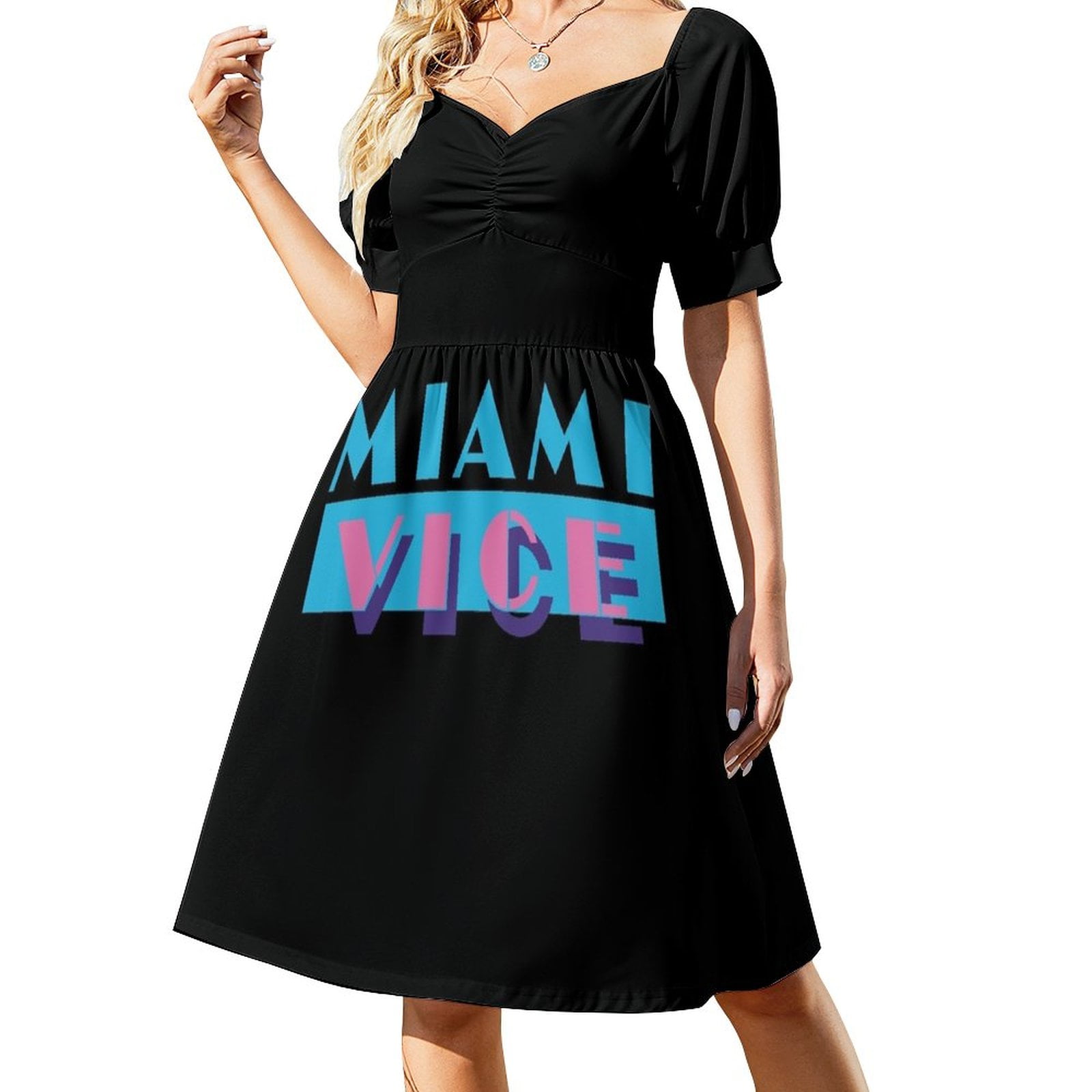 Miami Vice Sleeveless Dress Long dress Women's summer suit sexy short ...