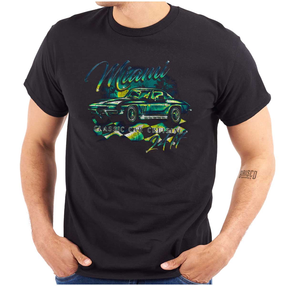 Miami Vintage Muscle Car Cruising Men's Graphic T Shirt Tees Brisco ...
