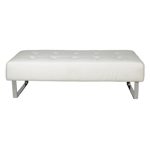 Miami bench White Faux Leather chrome frame - Walmart.com