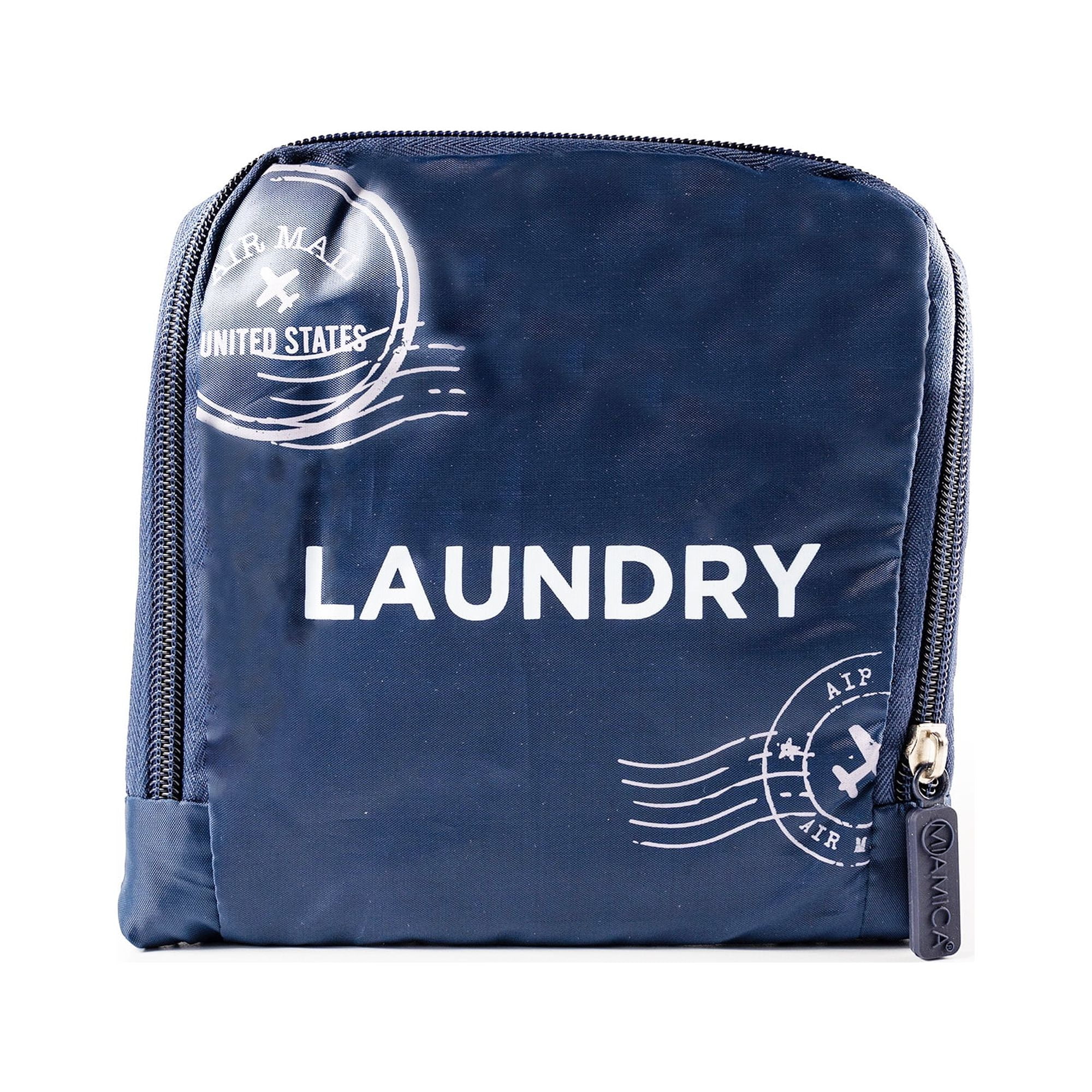 Miamica Navy Stamp Print Laundry Travel Garment Laundry Bra Hosiery Bag ...