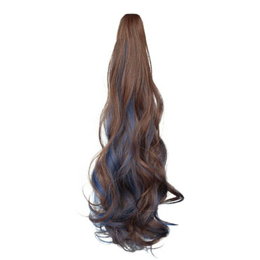 LELINTA 24" Curly Wave Clips in Synthetic Hair Extensions Hair pieces ...