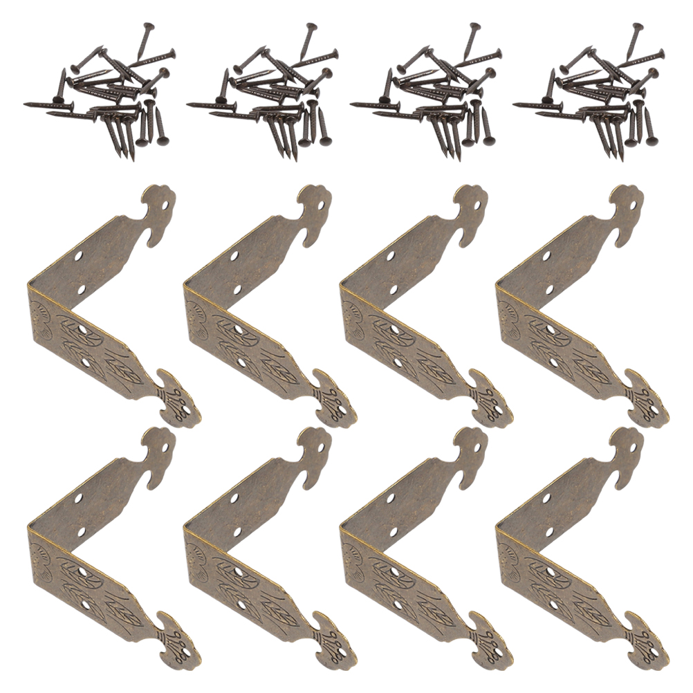 Mian 8pcs Vintage Box Corner Protectors Decorative Box Metal Corner ...