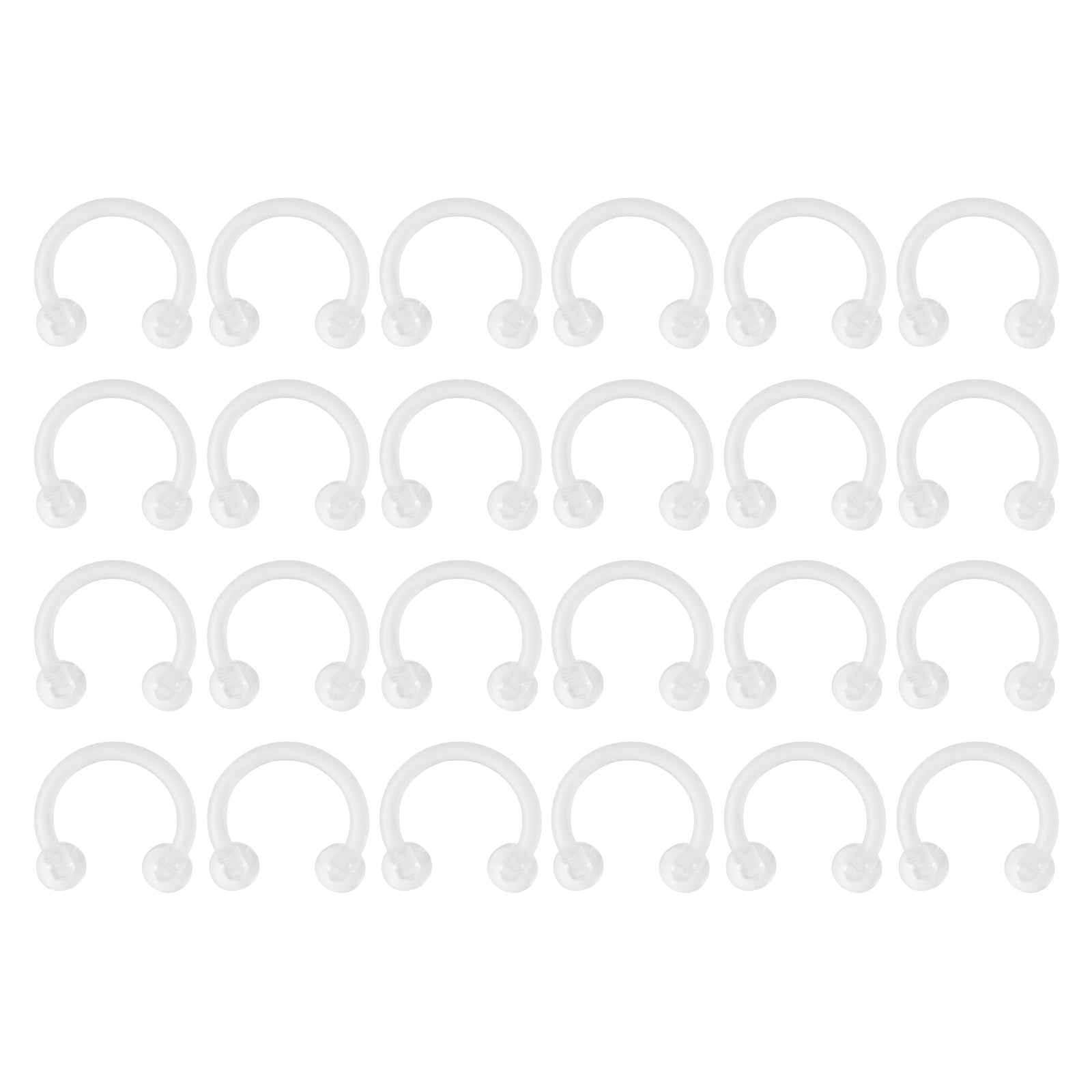 Miangastore 18G Flexible Lip Nose Septum Eyebrow Rings Clear Retainers ...