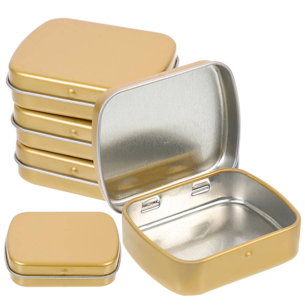 Miangastore 5pcs Golden Metal Rectangular Storage Tins with Lid ...