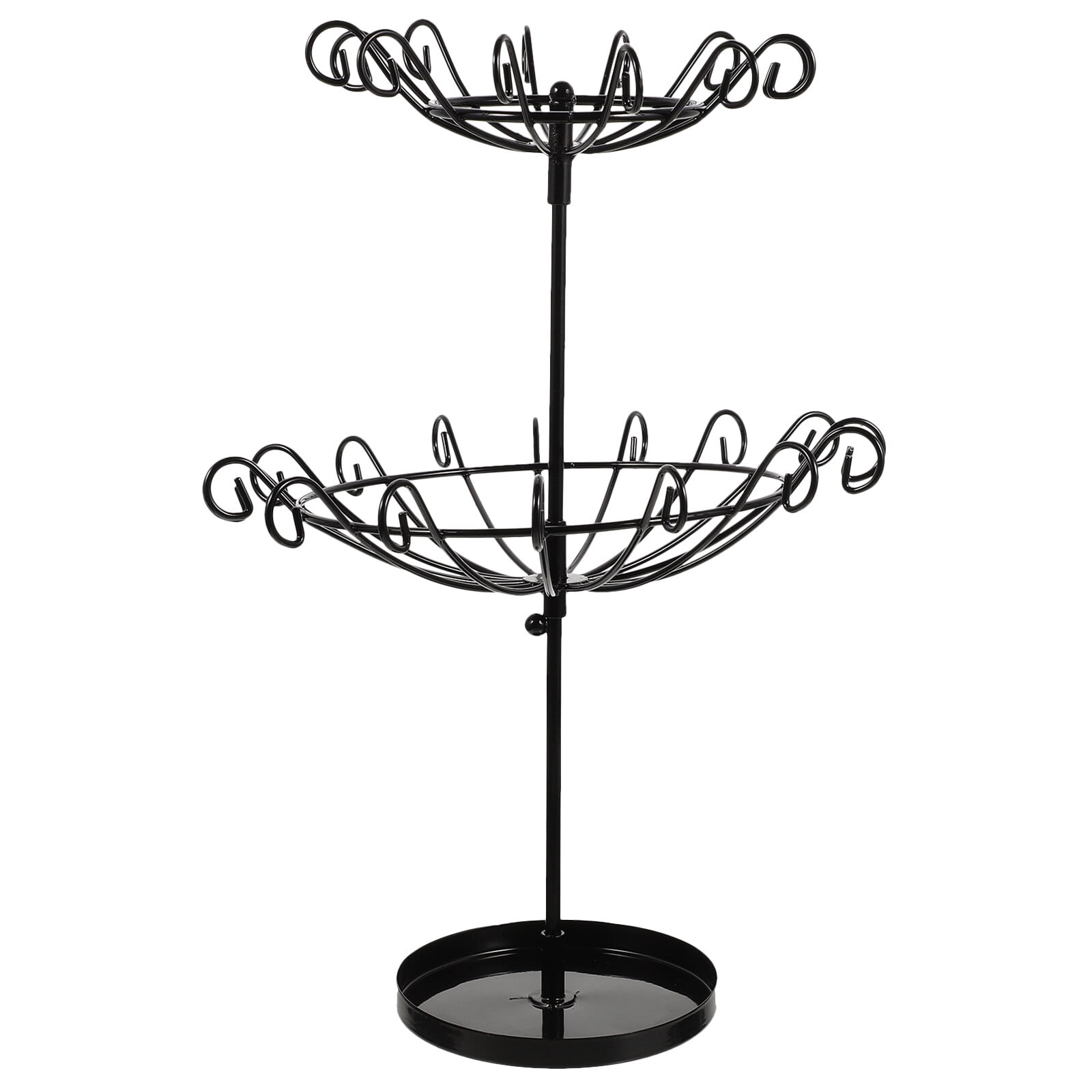 Miangastore Rotating 2-Tier Jewelry Tree Stand Organizer (Black ...