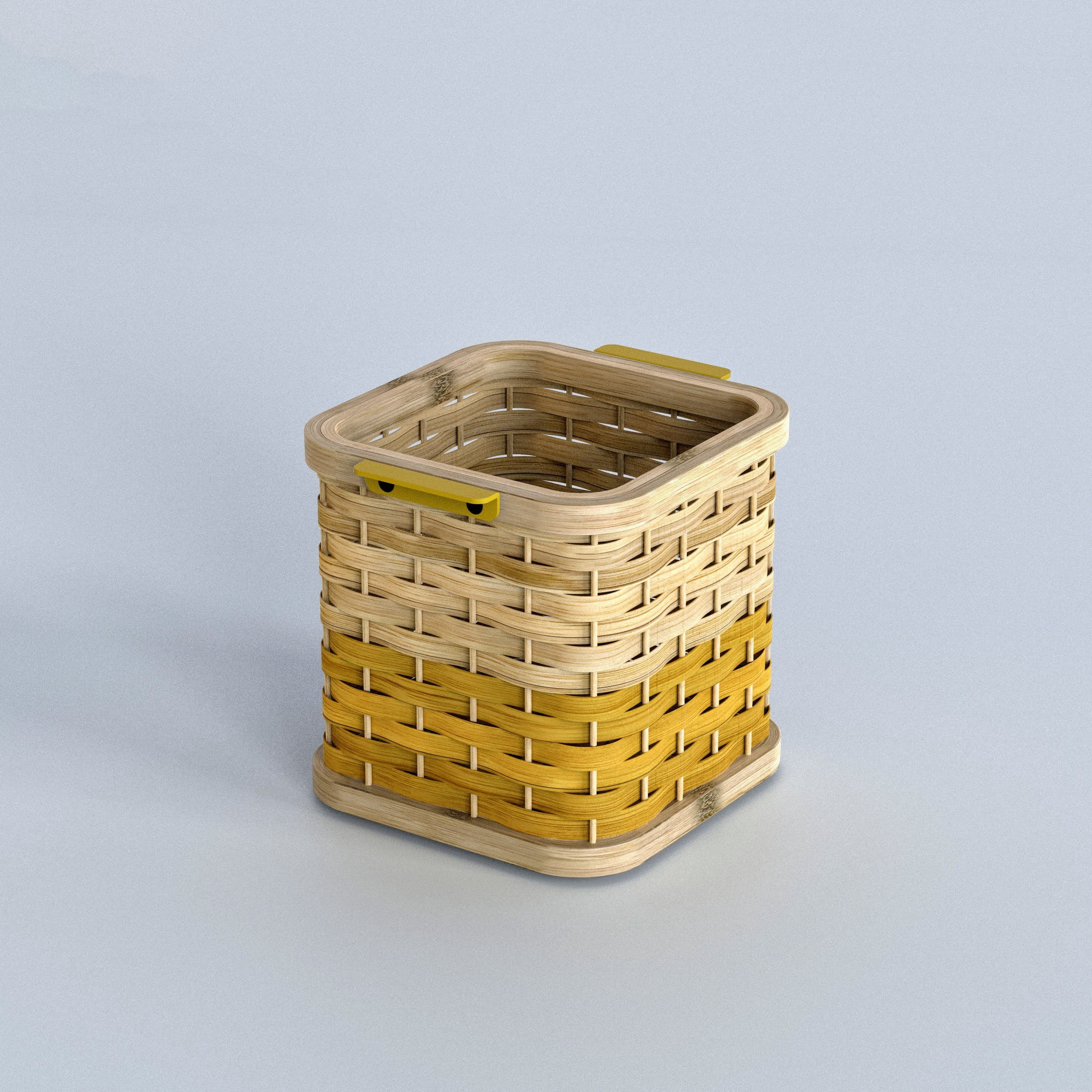 Mianzi Bamboo Desk Basket Yellow, Already Assembled, Traditional and ...