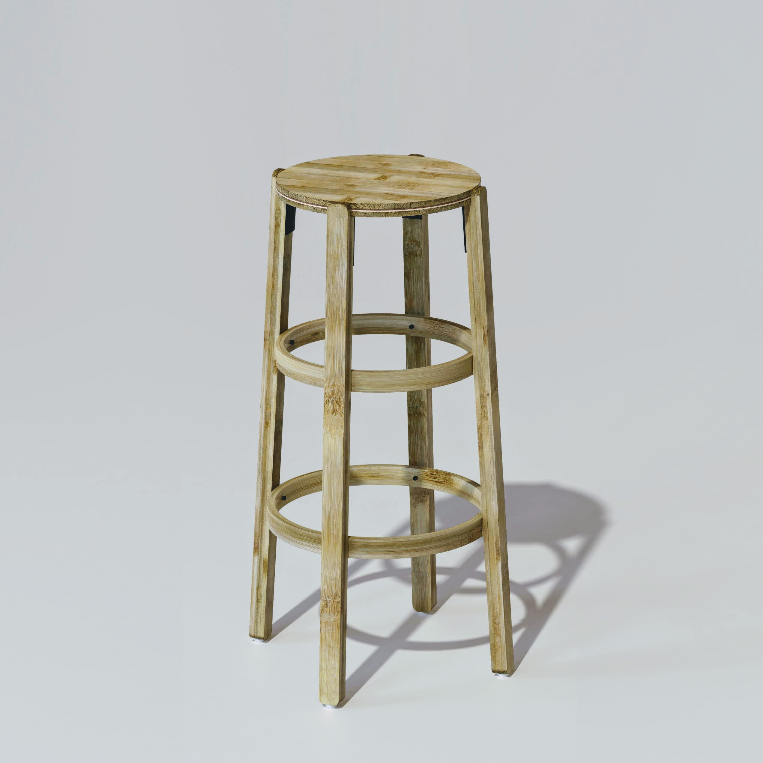 Mianzi Bamboo Rad Stool Large Natural, Ready-to-Assemble, Traditional ...