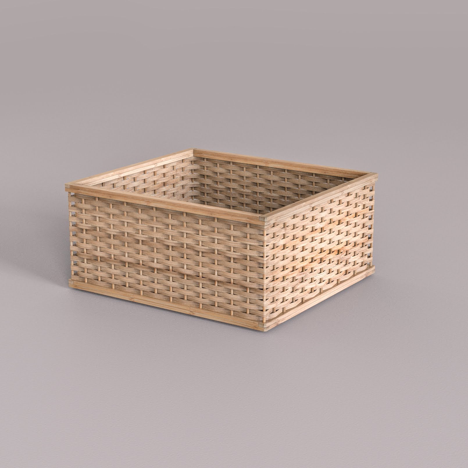 Mianzi Bamboo Square Stackable Basket Natural, Already Assembled ...
