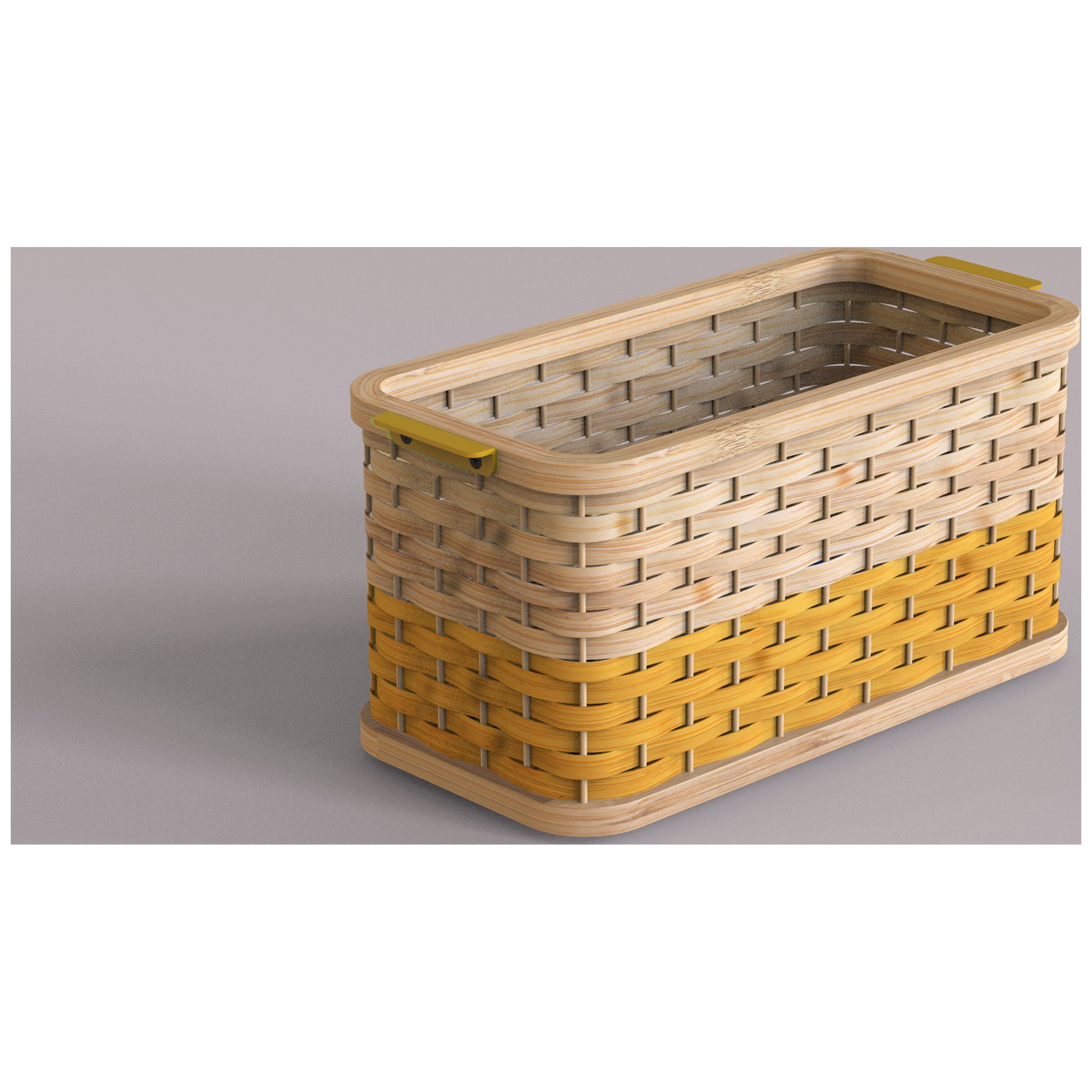 Mianzi Bamboo Stadium Basket Yellow, Already Assembled, Traditional and ...