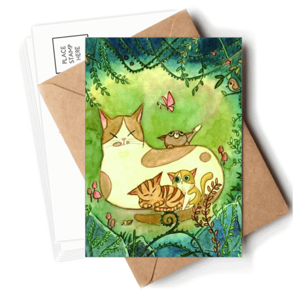 Miaoji Painting Cat Faly Fantasy Postcards Envelopes Blank Note Cards ...