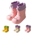 Miaoju Kids Rain Boots Boys Girls with Easy-on Handles Waterproof Boots ...