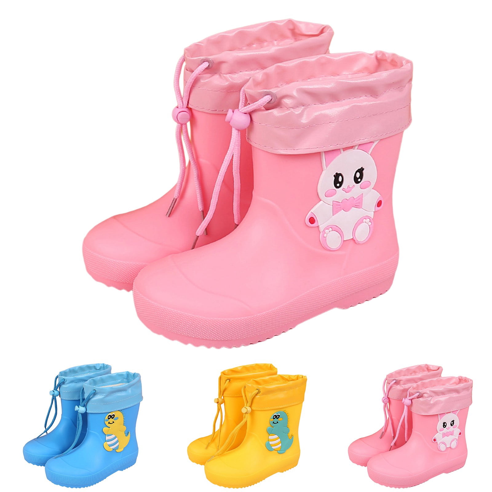 Miaoju Toddler Kids Baby Boys Girls Cartoon Rubber Waterproof Rain Non ...