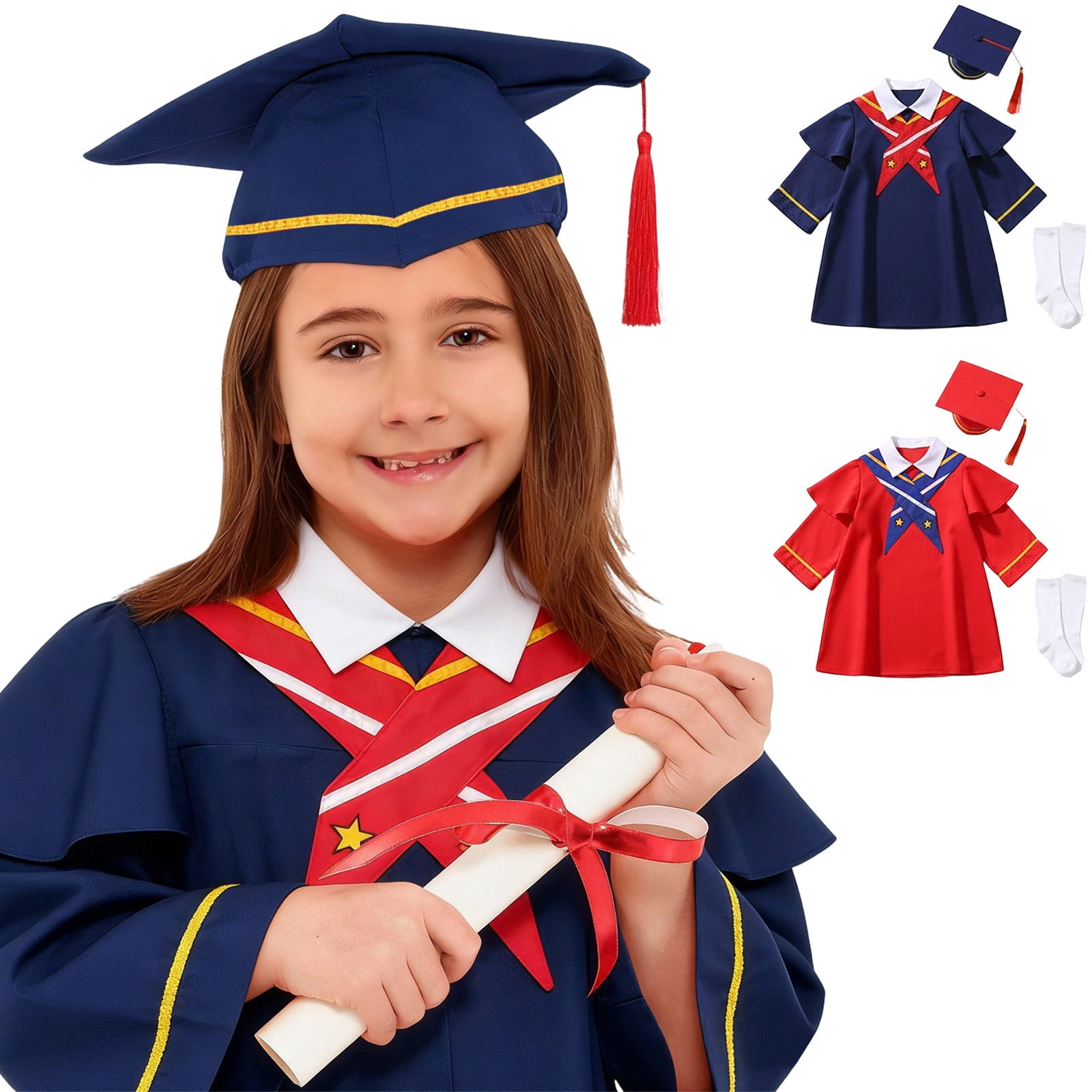 Miaoju Unisex Kindergarten Graduation Cap and Gown 2026 Kids Set ...