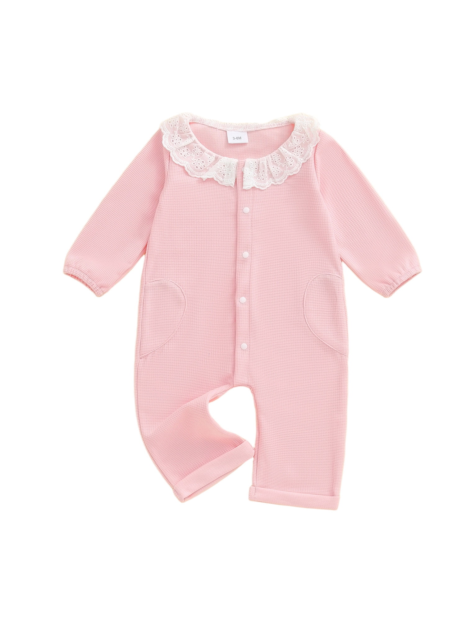 Miaouyo Infant Baby Girls Fall Romper 0 3 6 9 12 18 Months Lace Ruffled ...
