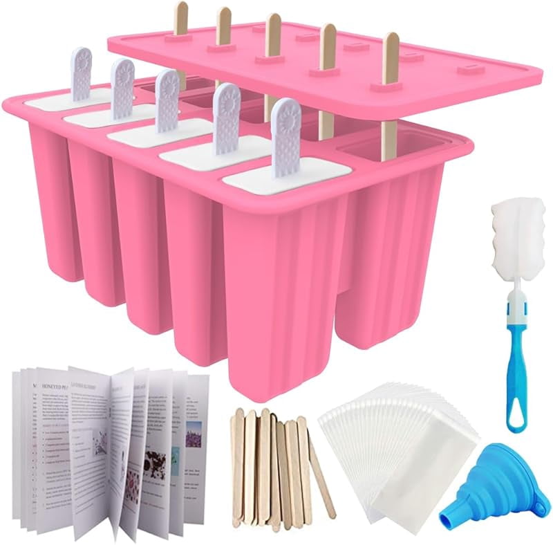 Miaowoof Homemade Popsicle Molds, 10-Cav Non-BPA Silicone Ice Pop Maker ...