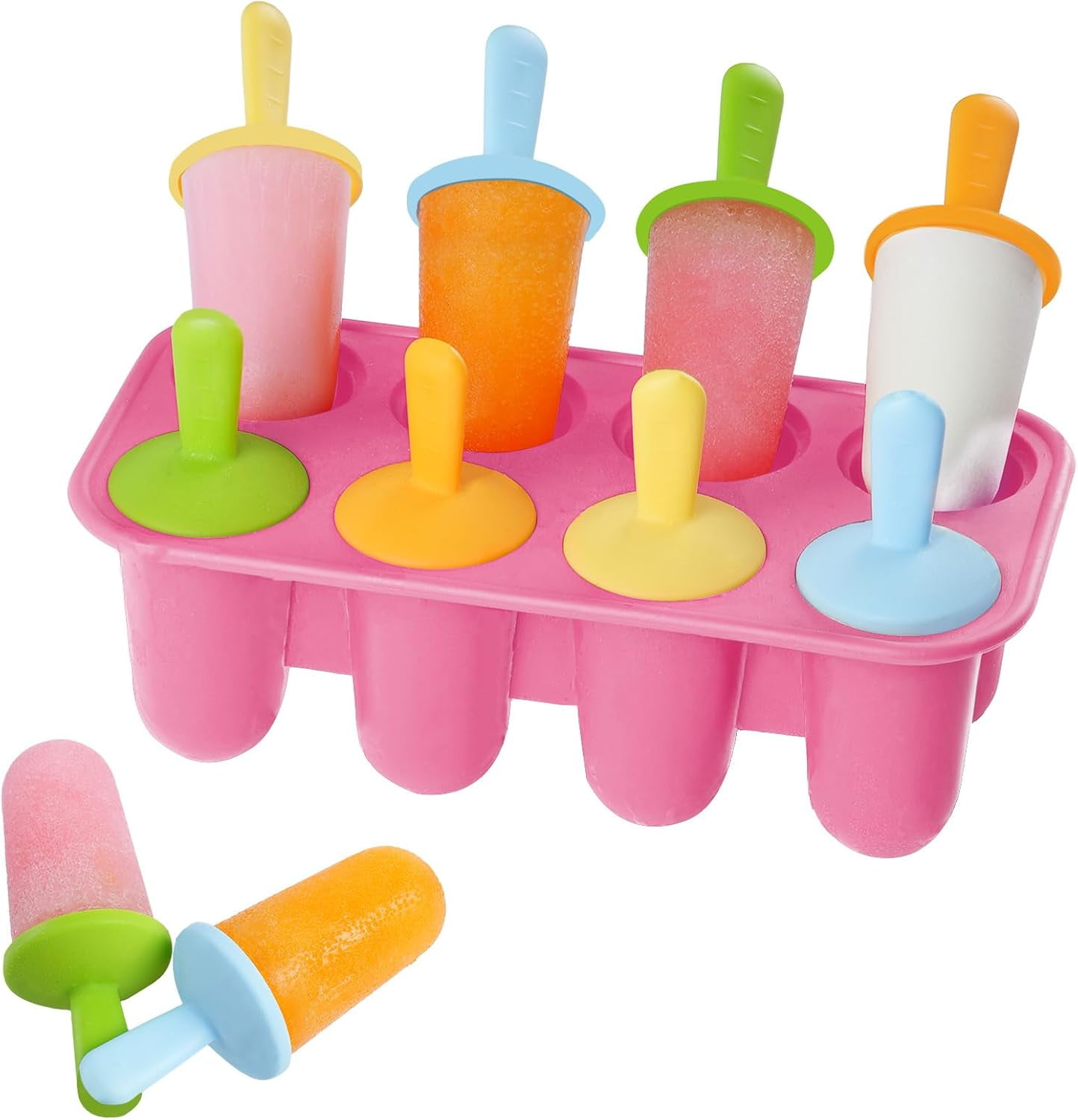 Miaowoof Silicone Popsicles Molds for Toddlers, 8-Cavity Non-BPA ...