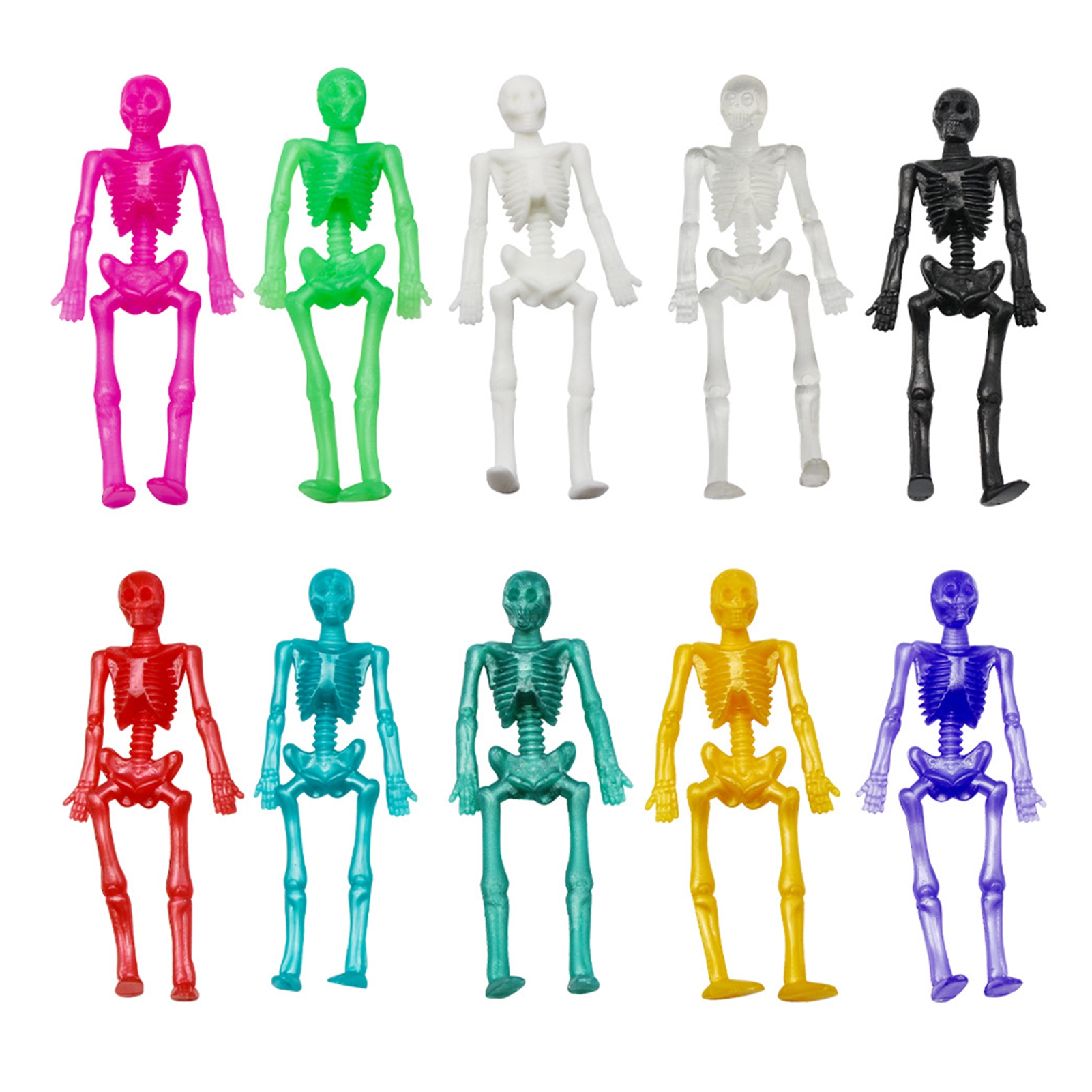 Miarnea 10/20/30Pcs Halloween Skeleton Stretch Toy Anxiety Stress ...