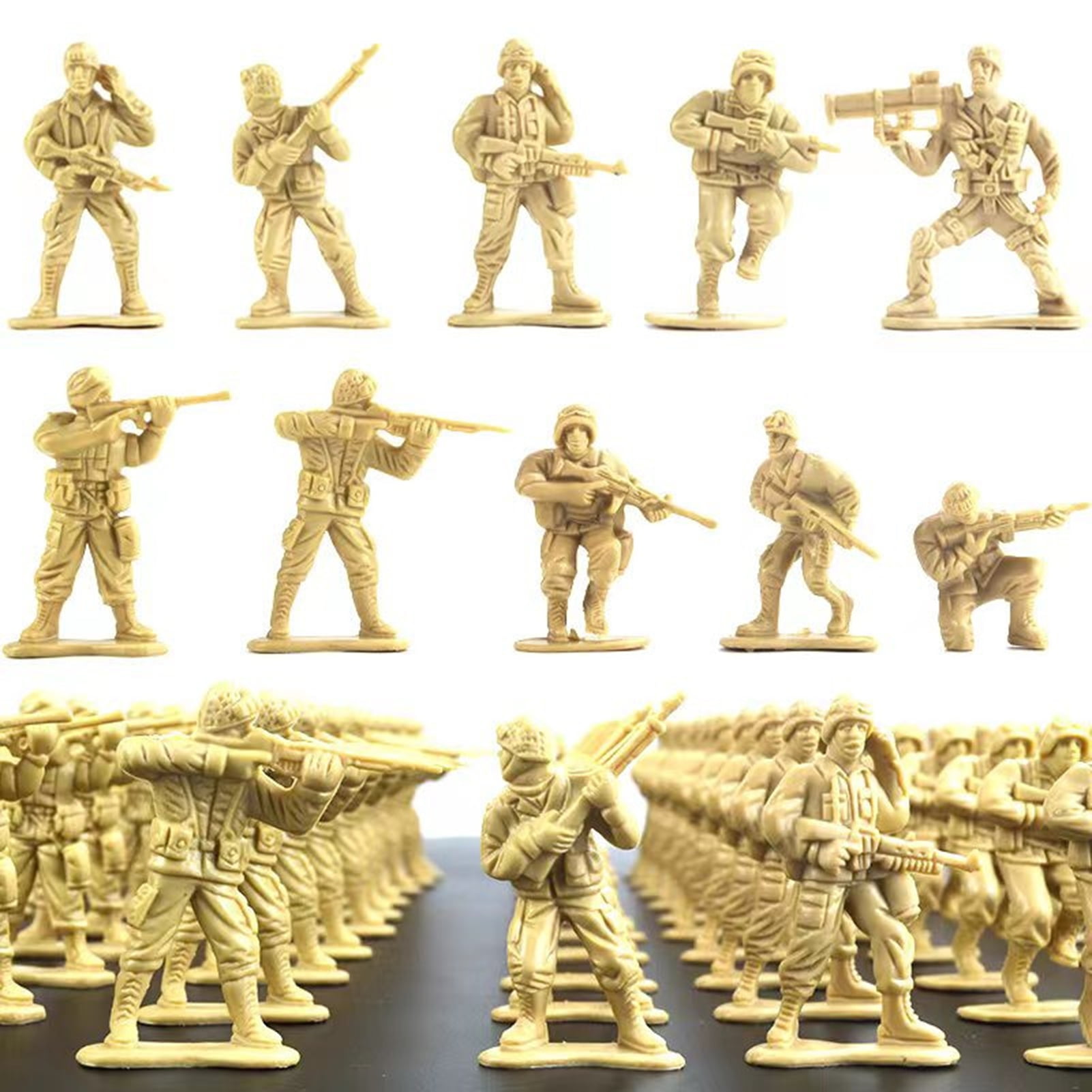 Miarnea 100Pcs Kids Toy Soldiers Plastic Army Men Action Figures ...