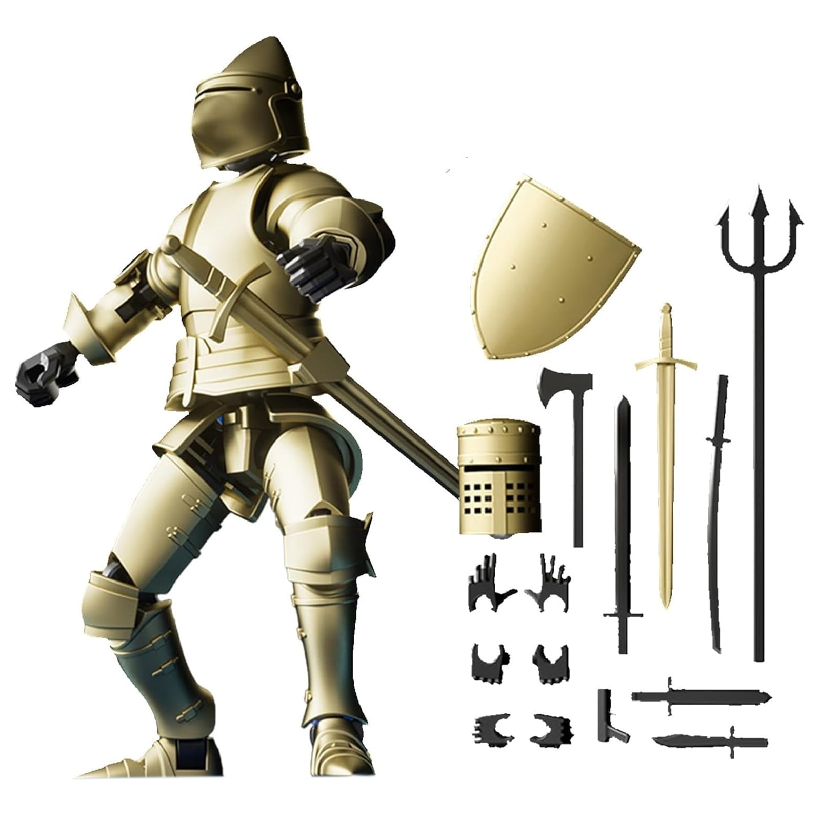 Miarnea Armor Knight Action Figure with Accessories Movable Joints 3D ...