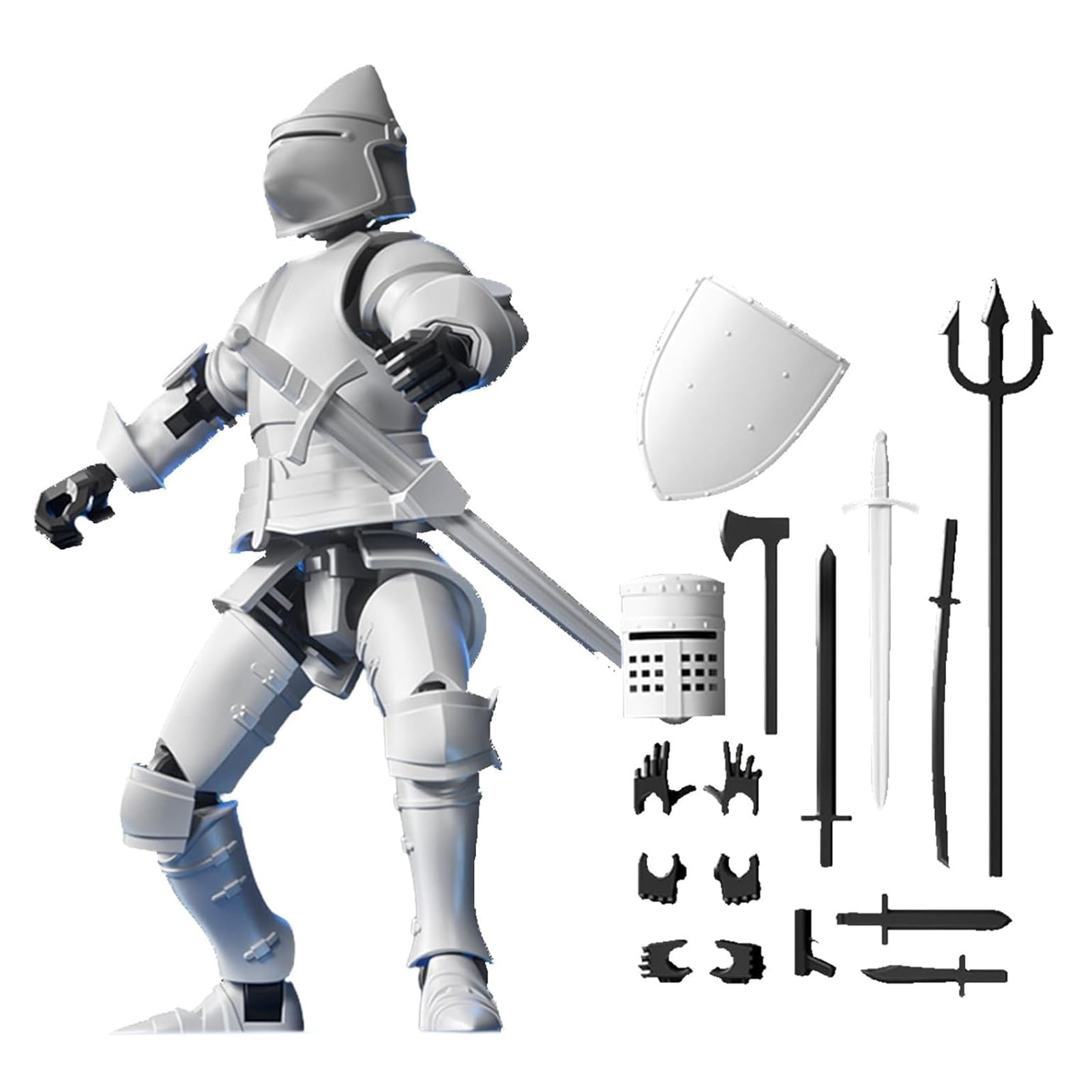 Miarnea Armor Knight Action Figure with Accessories Movable Joints 3D ...