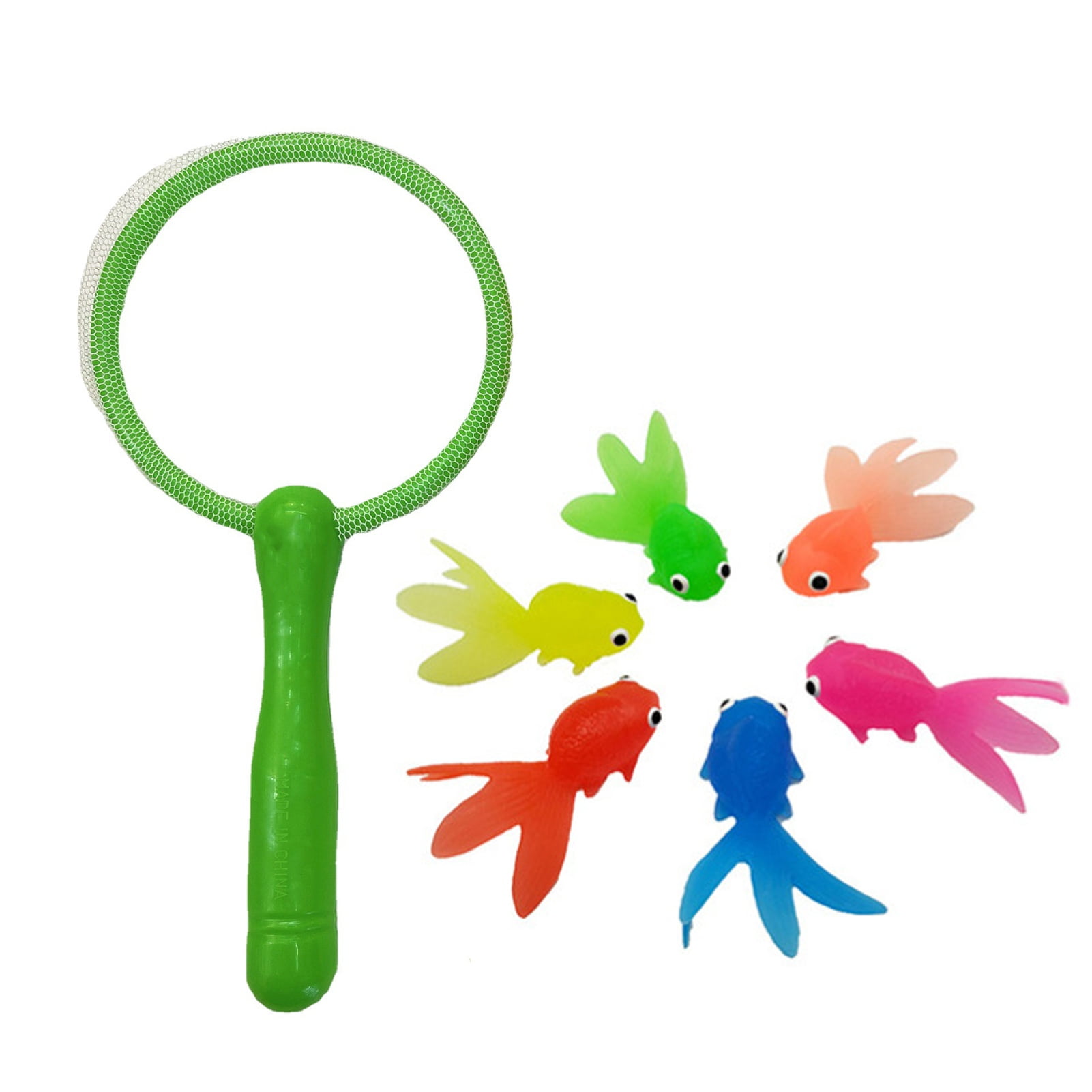 Miarnea Baby Fishing Toy with Fishing Net Cute Goldfish Float Toy Sea ...