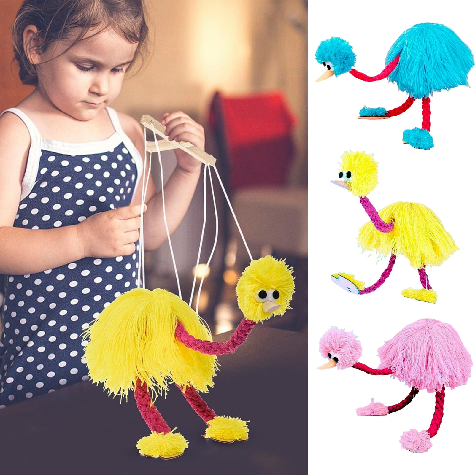 Miarnea Interactive Ostrich Marionette Puppet Toy - Funny Plush String ...