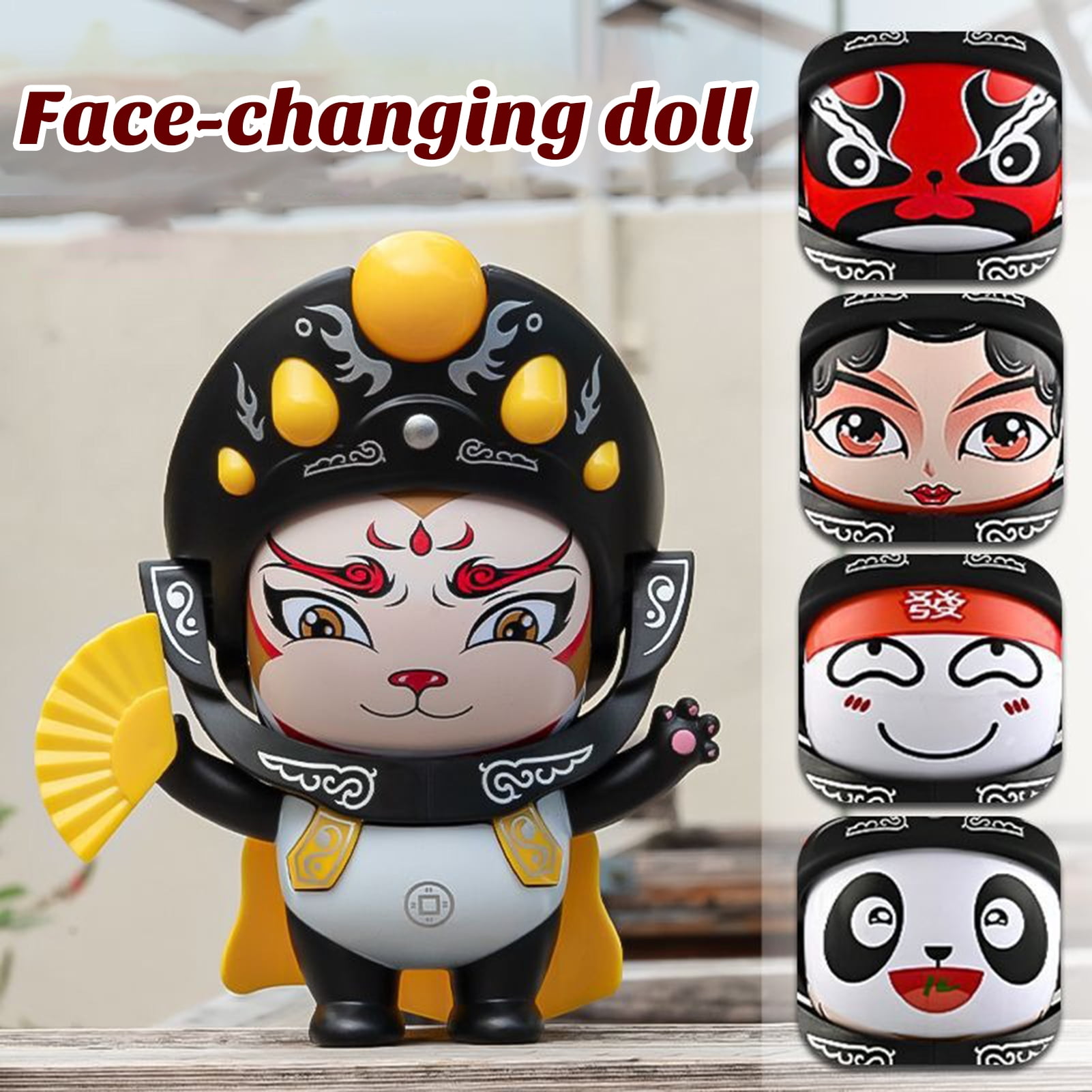 Miarnea Kids Toy Sichuan Opera Face Changing Doll with 5 Facial Makeups ...