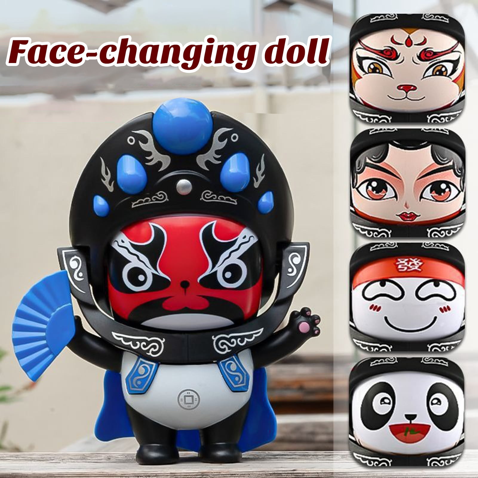 Miarnea Kids Toy Sichuan Opera Face Changing Doll with 5 Facial Makeups ...