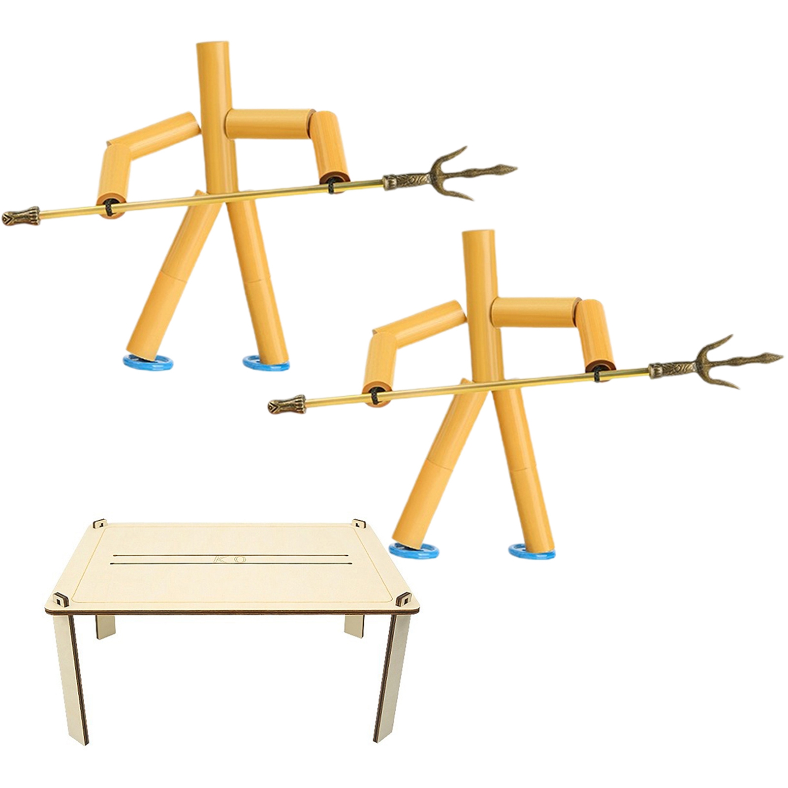 Miarnea Kids Toys, Bamboo Man Toy Handmade Wooden Fencing Puppets ...