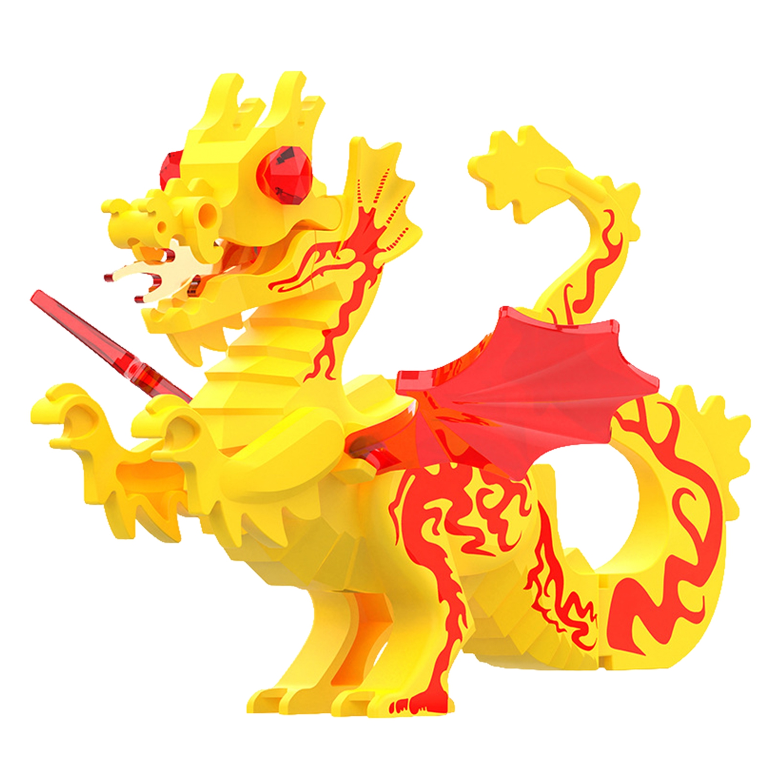Miarnea Mini Plastic Dragon Building Block Model: DIY Assembled Animal ...