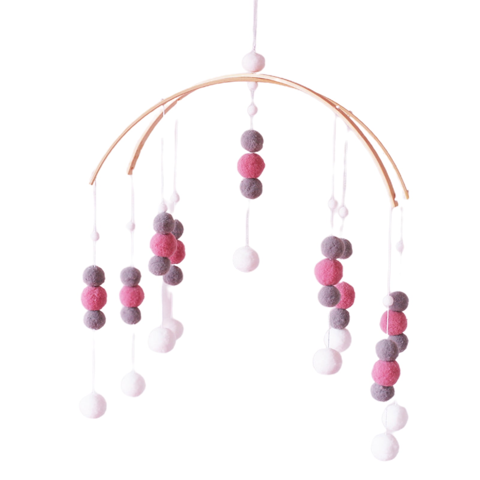 Miarnea Nordic Style Colorful Plush Ball Crib Wind Chime with Lanyard ...
