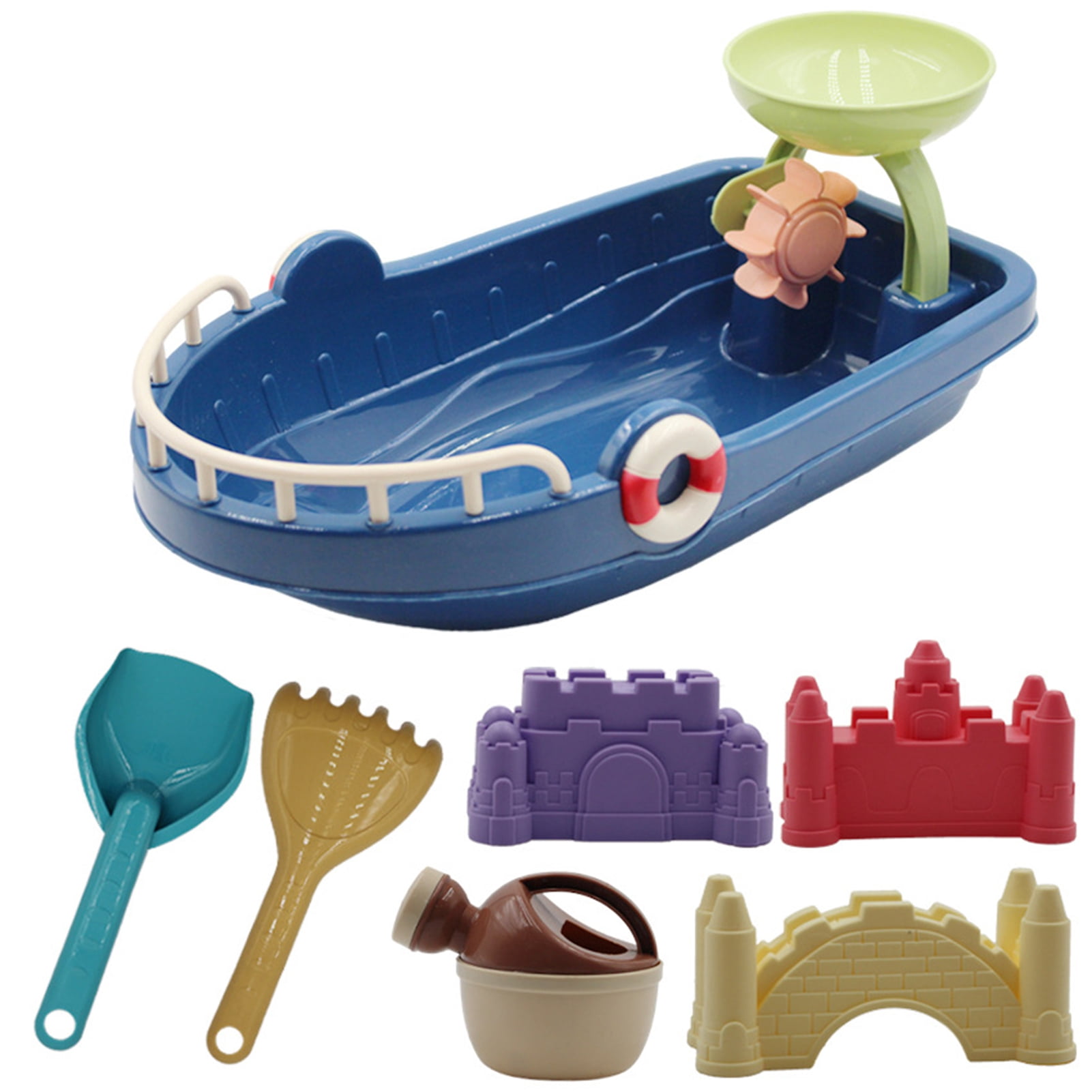 Miarnea Outdoor Beach Toys Miniature Bath Boat Shovel Rake Kettle ...