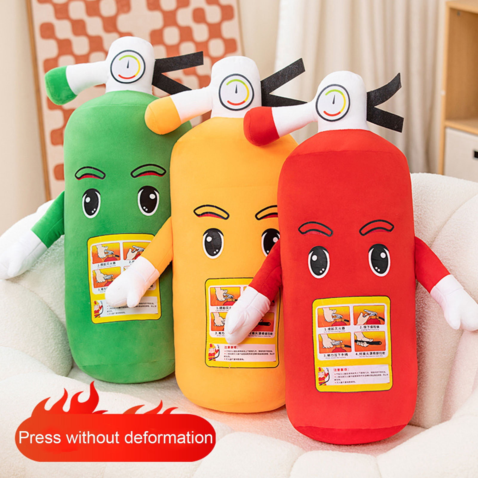 Miarnea Pulsh Toy for Kids 3+ Toddler Toys Cartoon Fire-Extinguisher ...